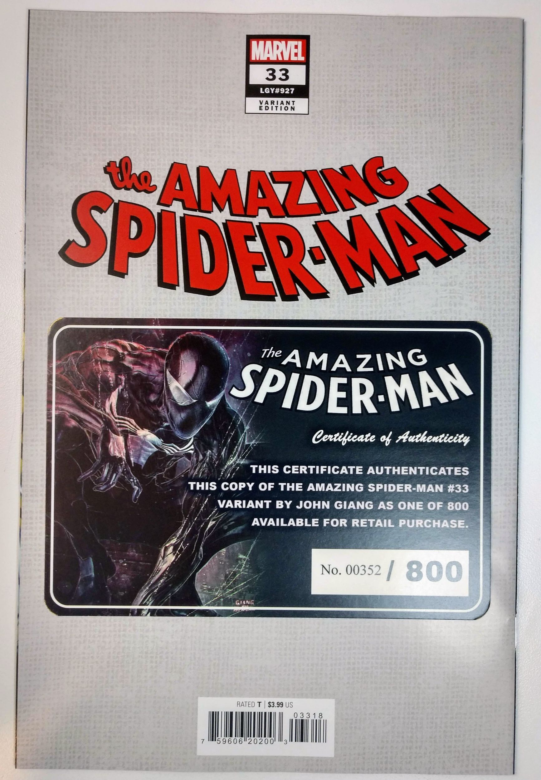 The Amazing Spider-Man #33 (9.4, 2023) John Giang (Limited 800) | Comic ...