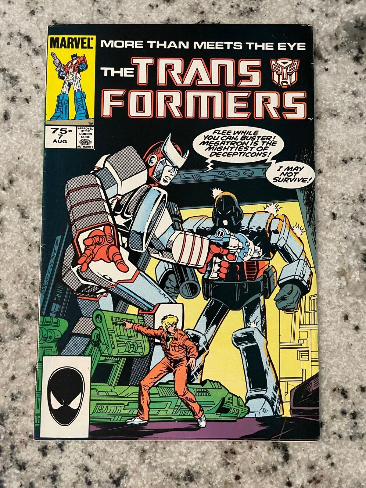 Transformers # 7 VF Marvel Comic Book Optimus Prime Megatron Bumble Bee ...