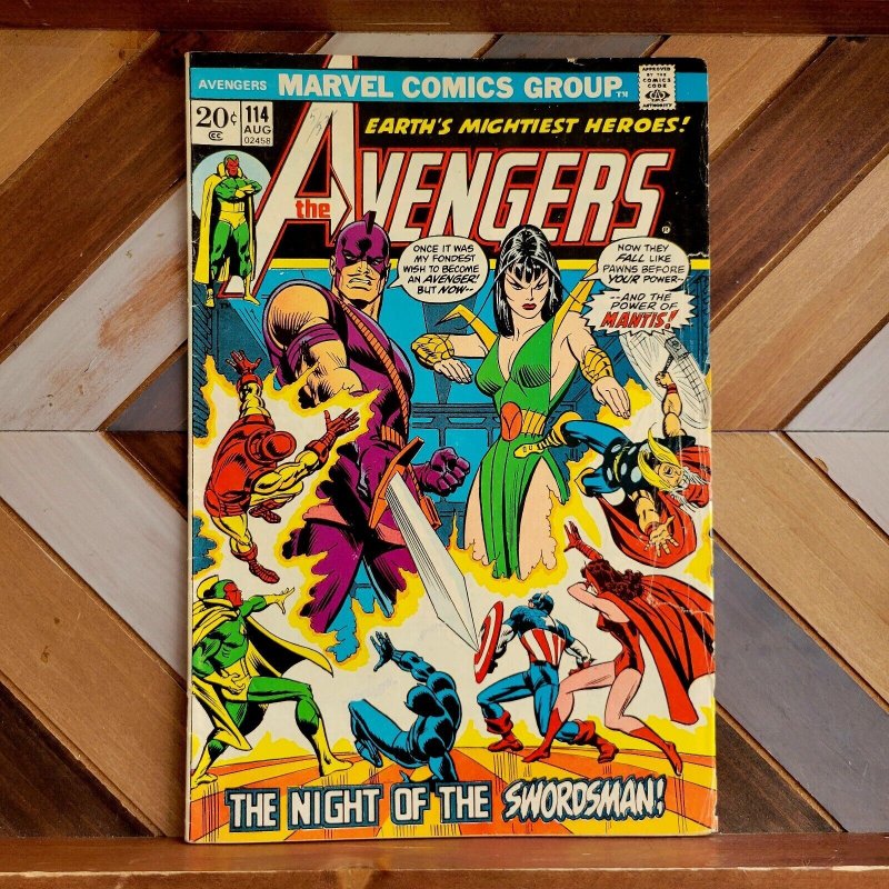 AVENGERS #114 VG+ (Marvel 1973) 2nd app & first cover for MANTIS ...
