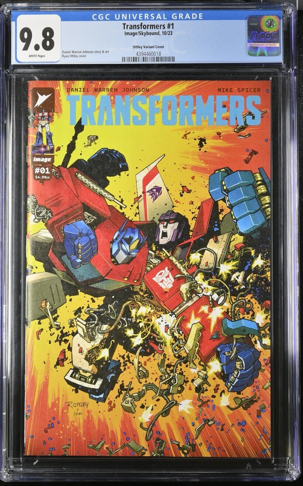 Transformers #1 CGC 9.8 1st Printing Ryan Ottley Variant Image 2023 ...