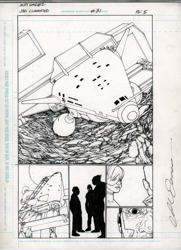 JSA: Classified #31 pg 5 Alex Sanchez Original Art Mr. Terrific Justice ...
