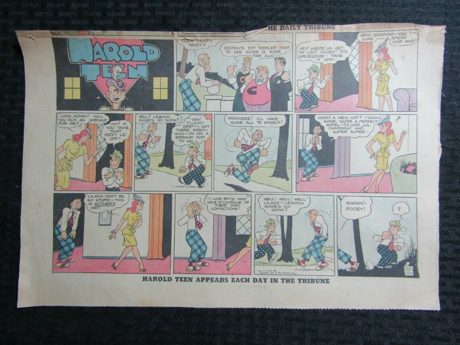 1930's/40s HAROLD TEEN by Carl Ed 15x11 Newspaper Comic Strip LOT C of ...