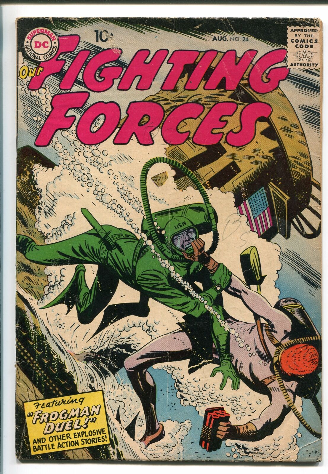 OUR Fighting Forces #22-1957-Dc-Silver Age-Frogman Duel-Vg | Comic ...