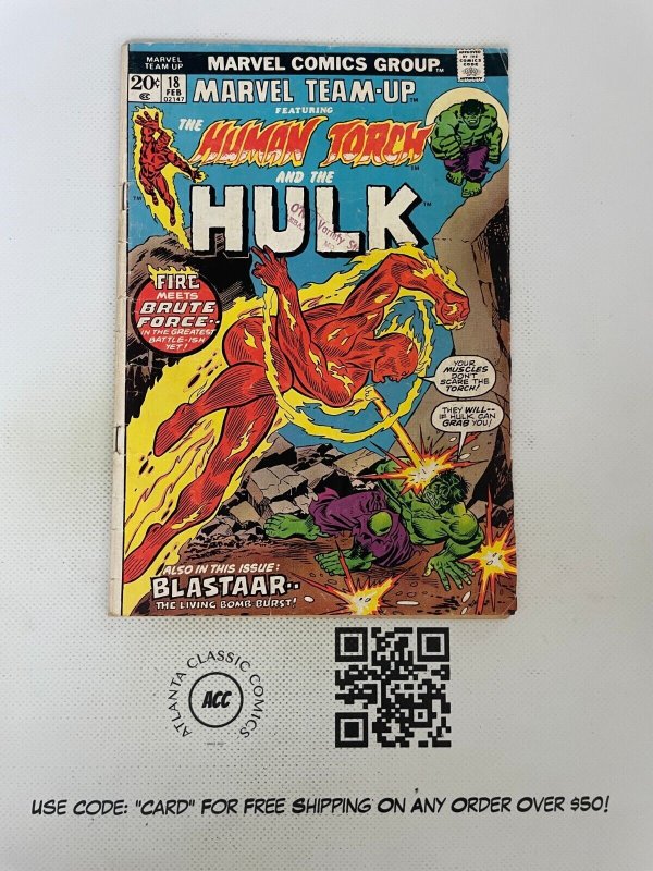Marvel Team-Up # 18 FN Comic Book Human Torch & The Hulk Fantastic Four ...