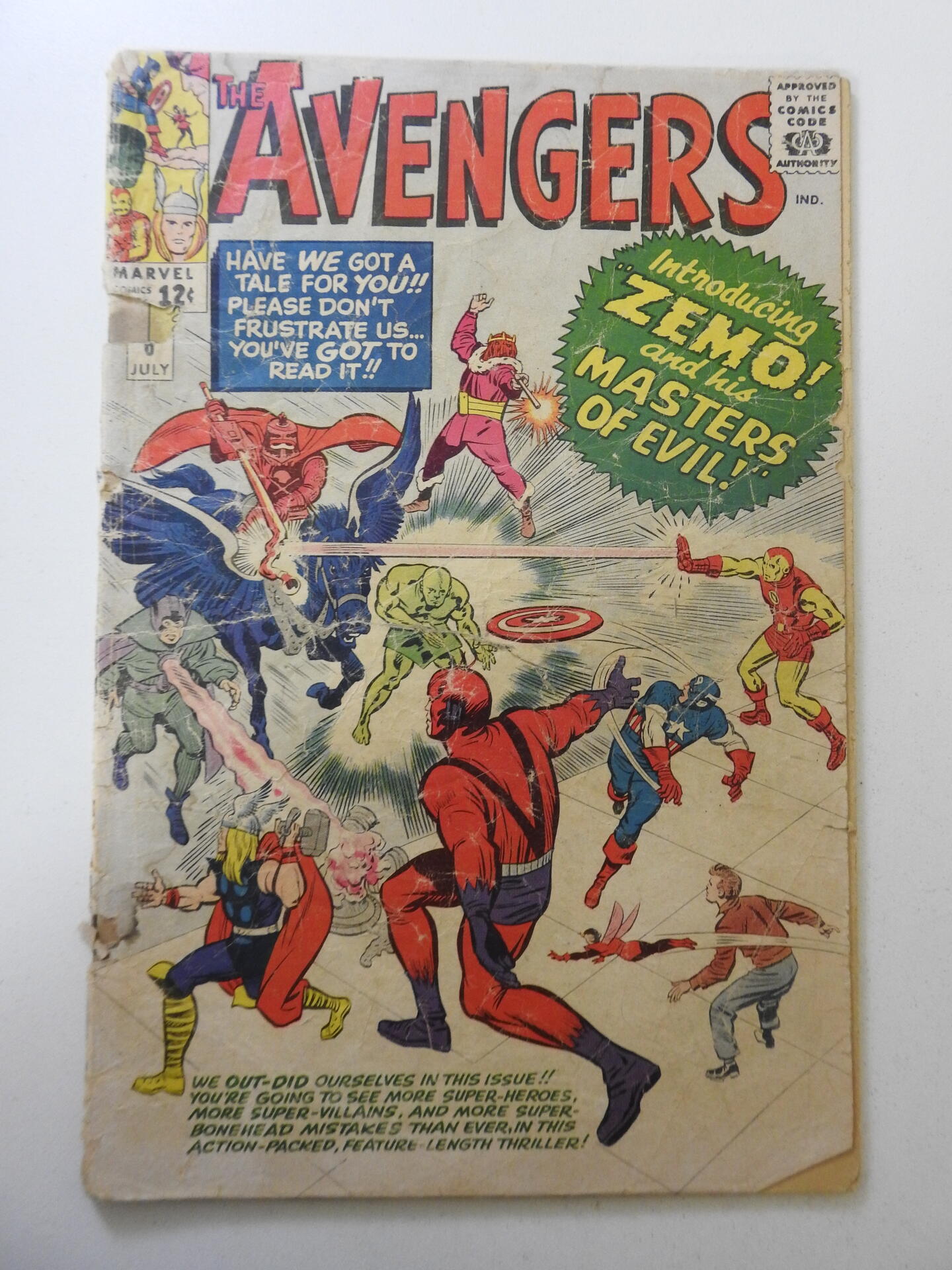 The Avengers #6 (1964) FR Cond 4 in tear fc, cover detached, moisture ...