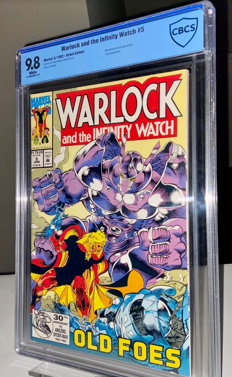 Warlock and the Infinity Watch #5 -Omega revealed as Man-Beast-CBCS 9.8-New Slab | Comic Books ...