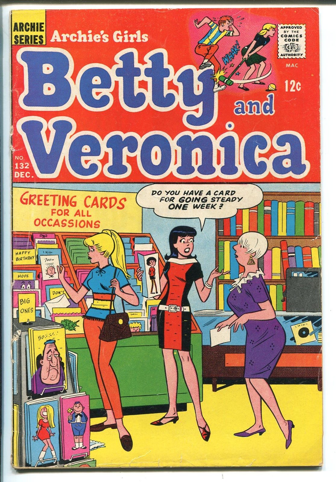 Archie's Girls Betty and Veronica #132 1966-MLJ-funny cover-pin-up ...