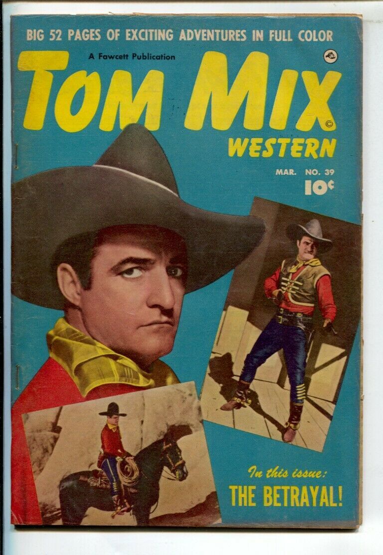 Tom Mix Western #39 1951-Fawcett-Tom on Tony photo cover-Carl Pfeufer ...