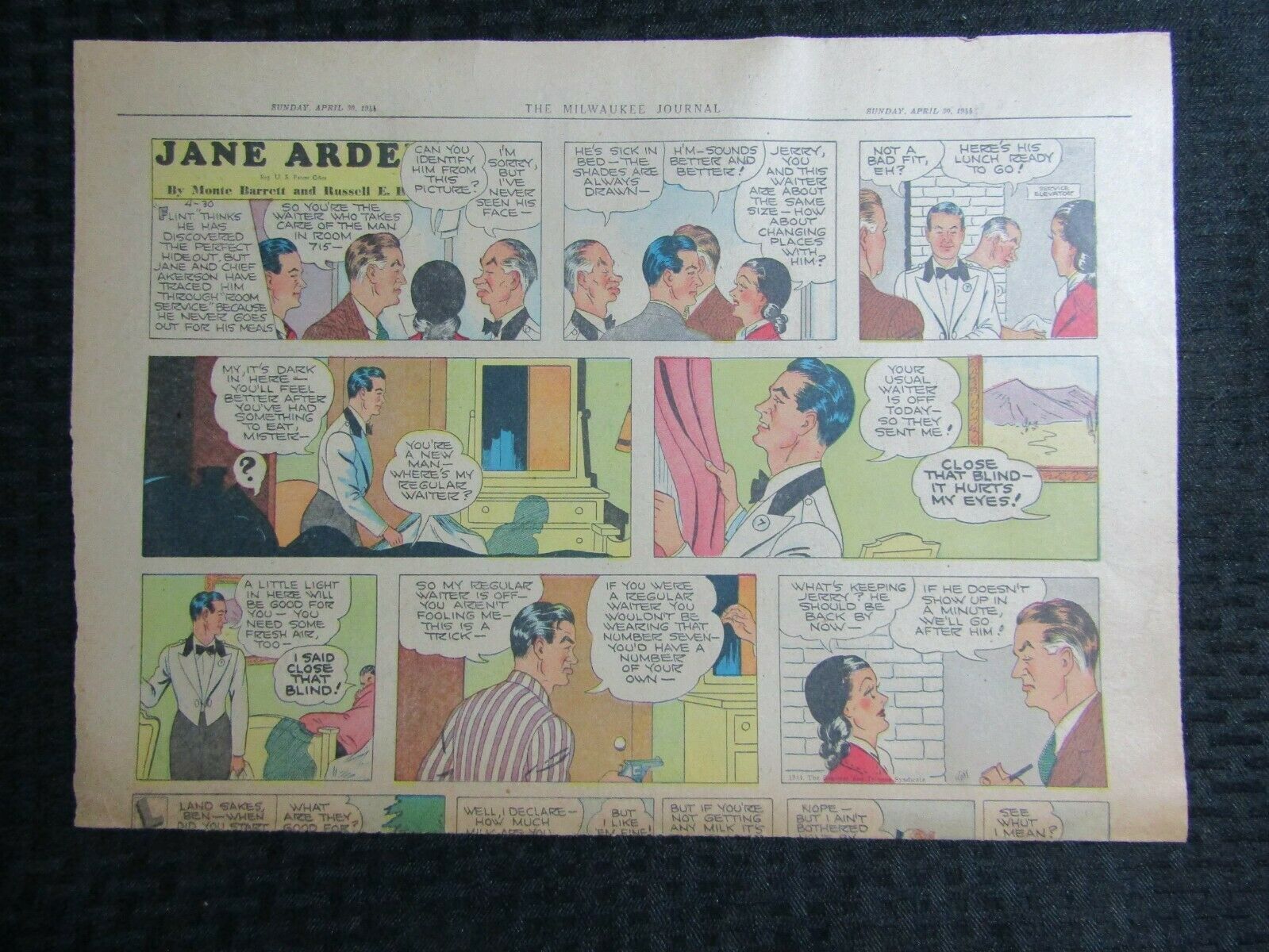 1940s JANE ARDEN Barrett & Ross 15x11" Newspaper Comic Strip LOT B of ...