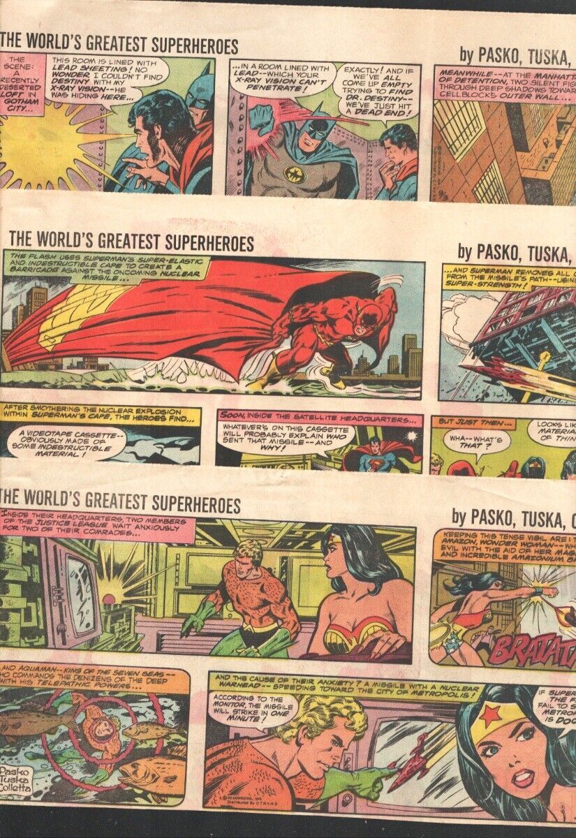 World's Greatest Superheroes-Daily & Sunday Comic Strips 1978-Superman ...