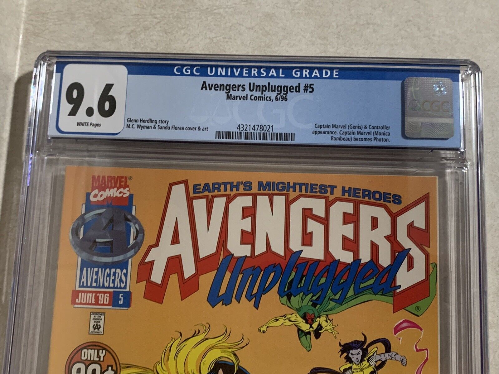 Avengers Unplugged 5 CGC 9.6 1996 1st Monica Rambeau as Photon MCU ...