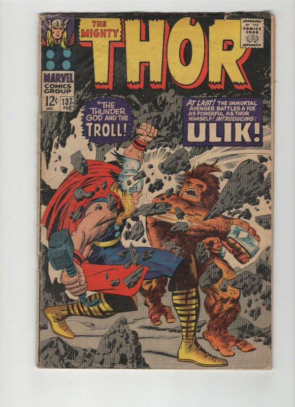Mighty Thor #137 (Marvel Comics, 1967) 1st Appearance of ULIK - LOW ...