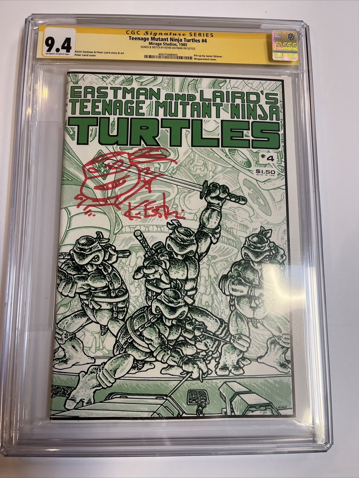 TMNT Teenage Mutant Ninja Turtles (1985) #4 (CGC 9.4 WP) Signed ...