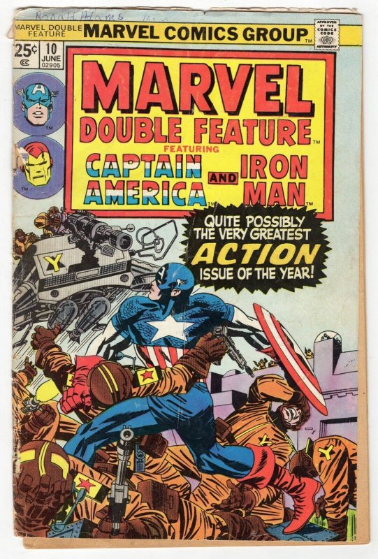 Marvel Double Feature #10 VINTAGE 1975 Marvel Comics Captain America ...