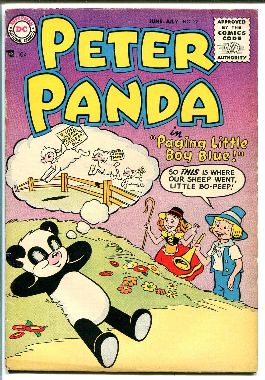 Peter Panda #12 1955-Dc Comics-Little BOY Blue and Little BO Peep-Fn ...