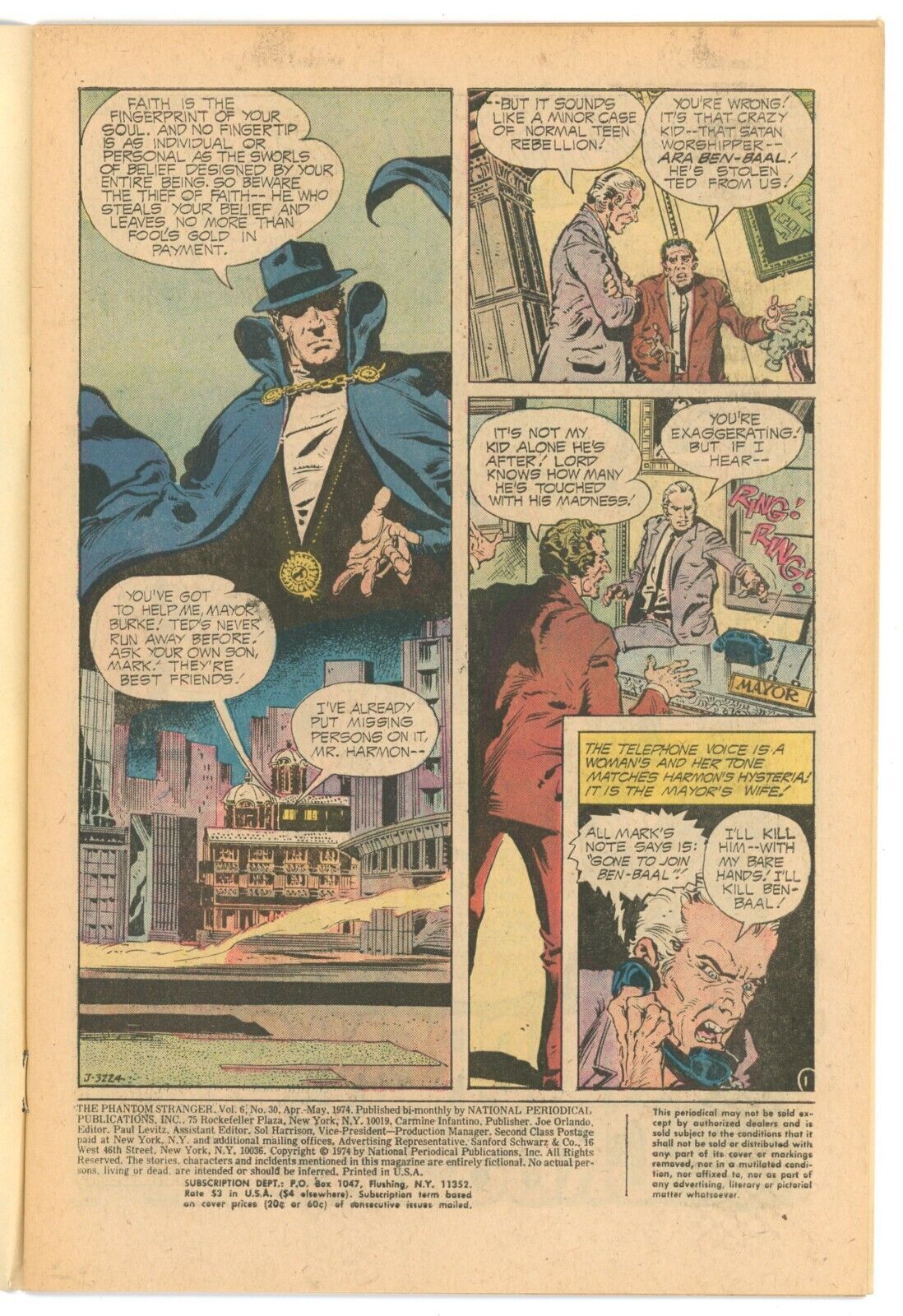 Phantom Stranger 30 FNVF 7.0 Bronze Age DC 1974 Last Spawn of ...