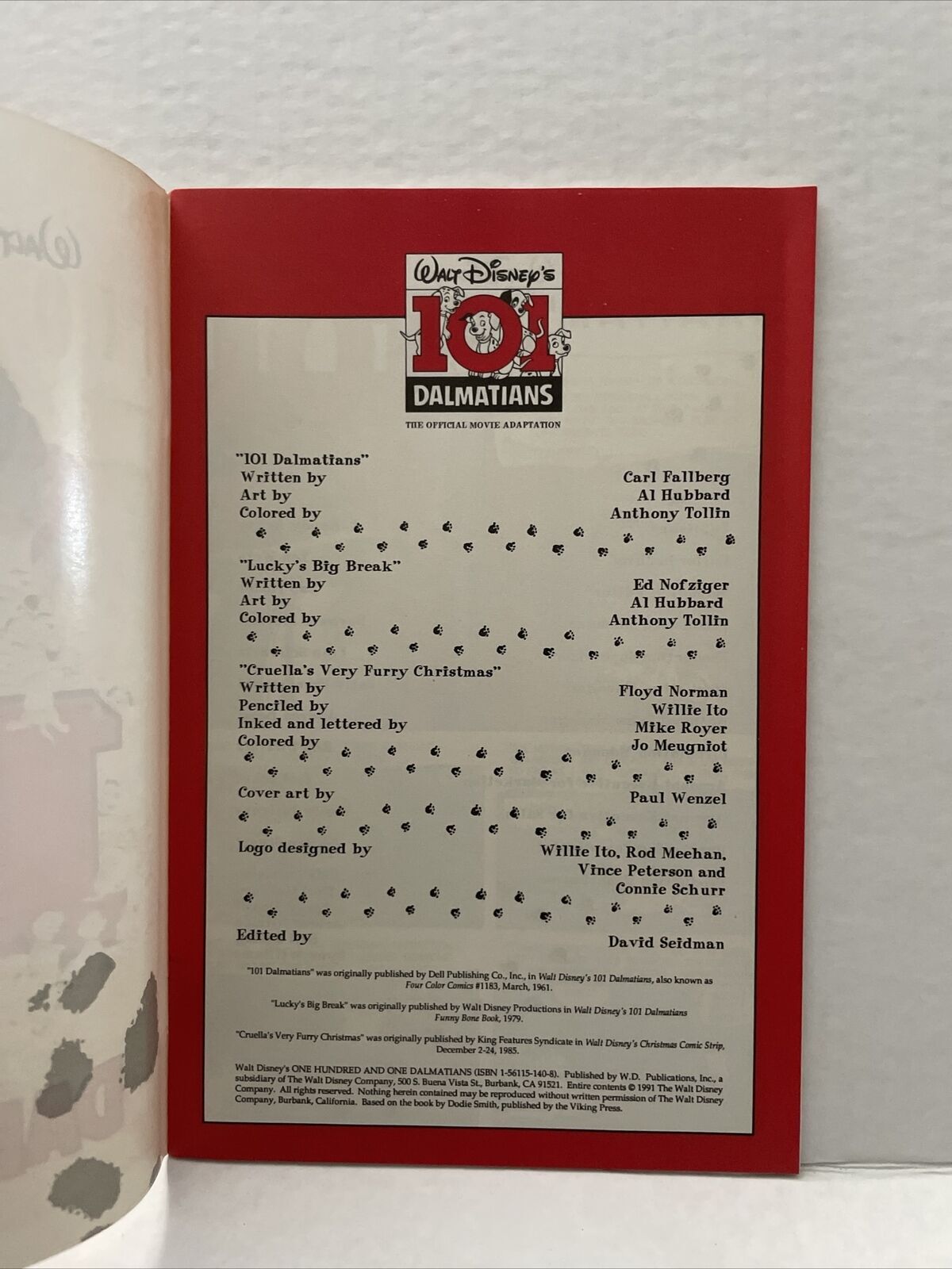 Walt Disney’s Classics 101 Dalmatians 1991 Comic Adaption | Comic Books ...