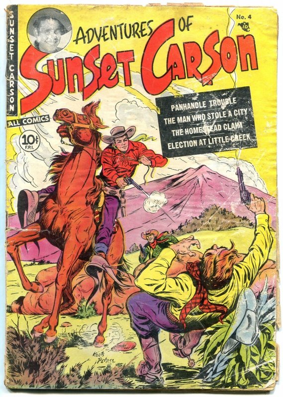 Sunset Carson #4 1951 Kit Carson Keats Petree Golden Age g- | Comic ...