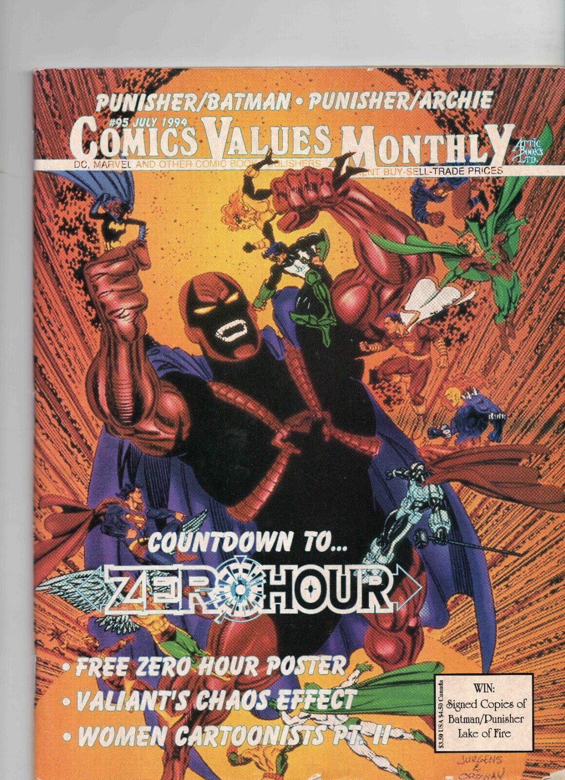 VINTAGE 1994 Comic Values Monthly #95 Attic Books Zero Hour | Comic Books - Modern Age / HipComic