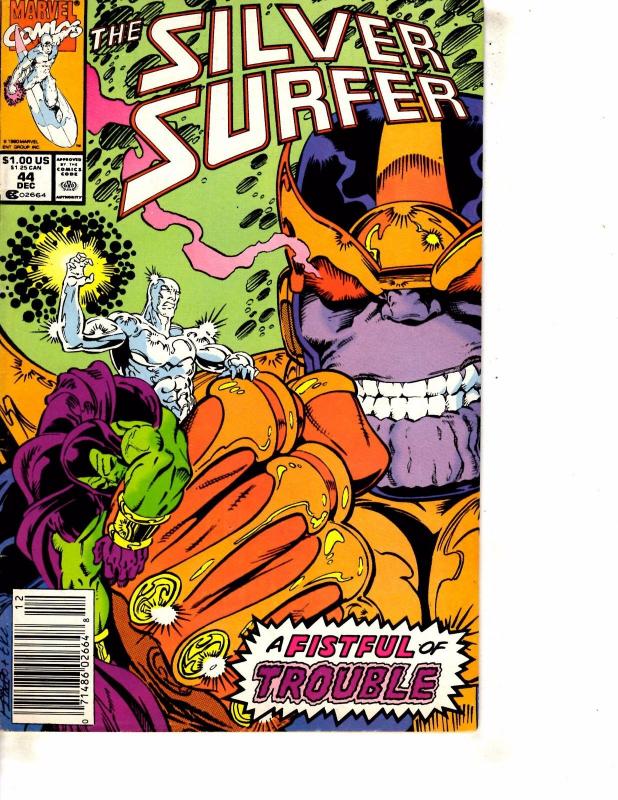 Silver Surfer # 44 FN Marvel Comic Book Infinity Gauntlet Thanos ...