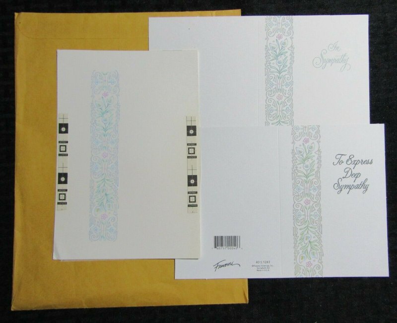 DEEP SYMPATHY Left Border Lillies 5.5x8" Greeting Card Art #S1247 w/ 6 ...