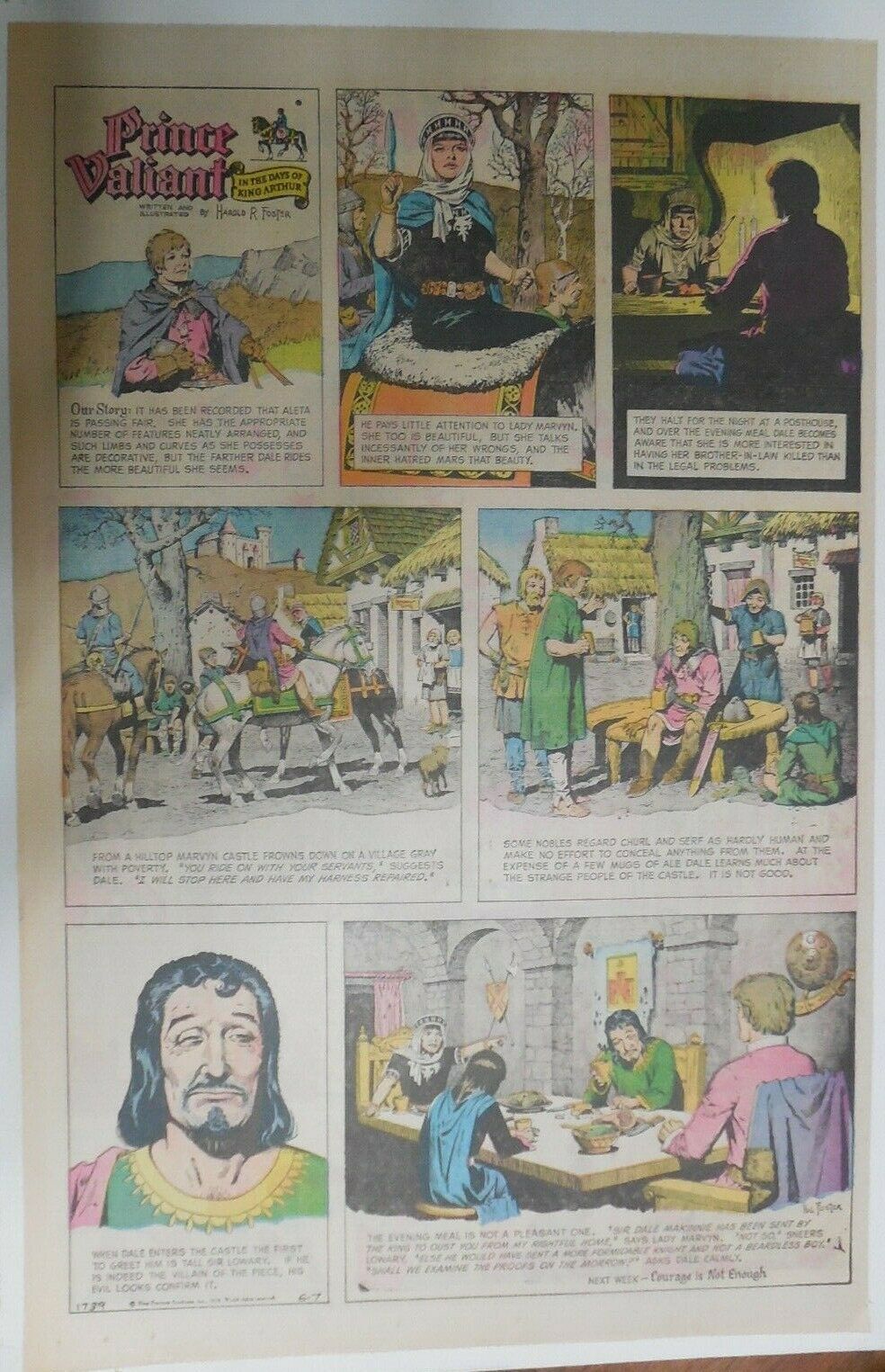 Prince Valiant Sunday #1739 by Hal Foster from 6/7/1970 Rare Full Page ...