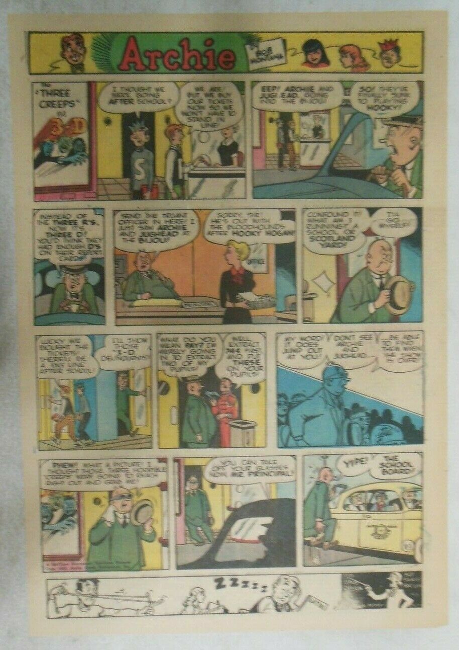 Archie Sunday by Bob Montana from 11/1/1953 Very Early Tabloid Size ...
