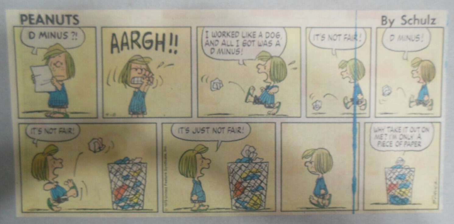 Peanuts Sunday Page by Charles Schulz from 4/8/1979 Size: ~7.5 x 15 ...