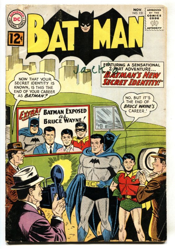 BATMAN #151 1962-BRUCE WAYNE EXPOSED-DC comic book- VG | Comic Books ...
