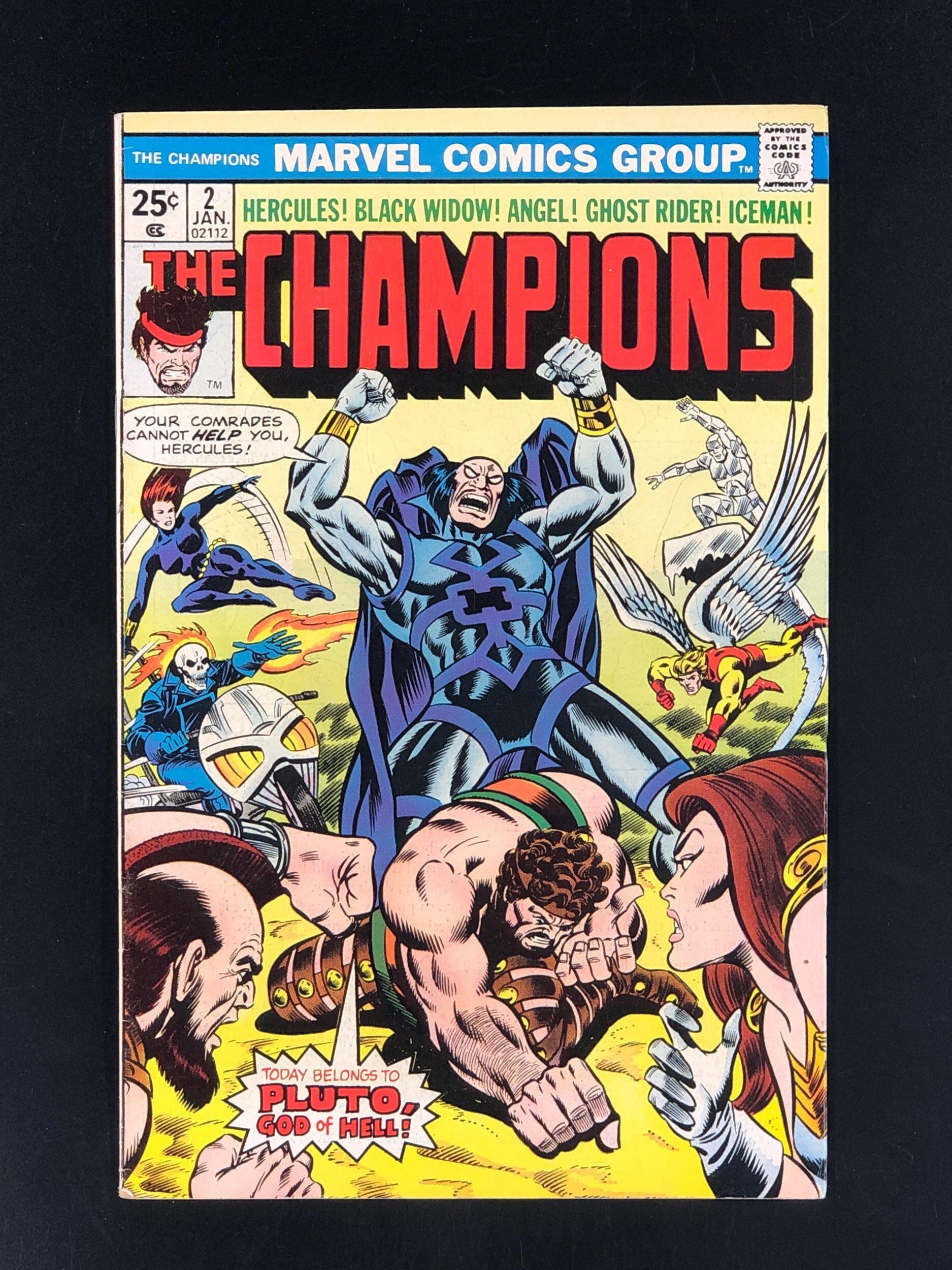The Champions #2 (1976) VF Hercules Black Widow Ghost Rider Iceman ...