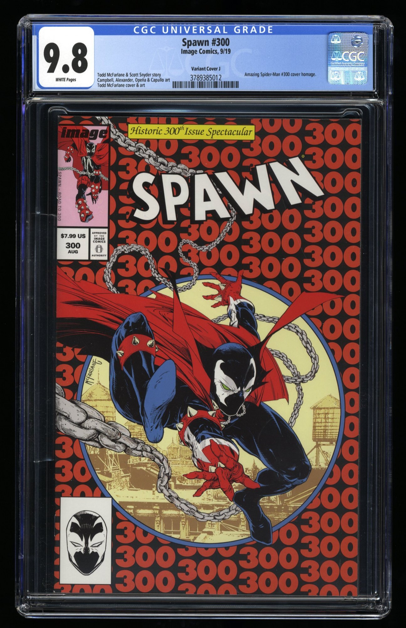 Spawn #300 CGC NM/M 9.8 McFarlane Cover J Variant Spider-Man #300 ...