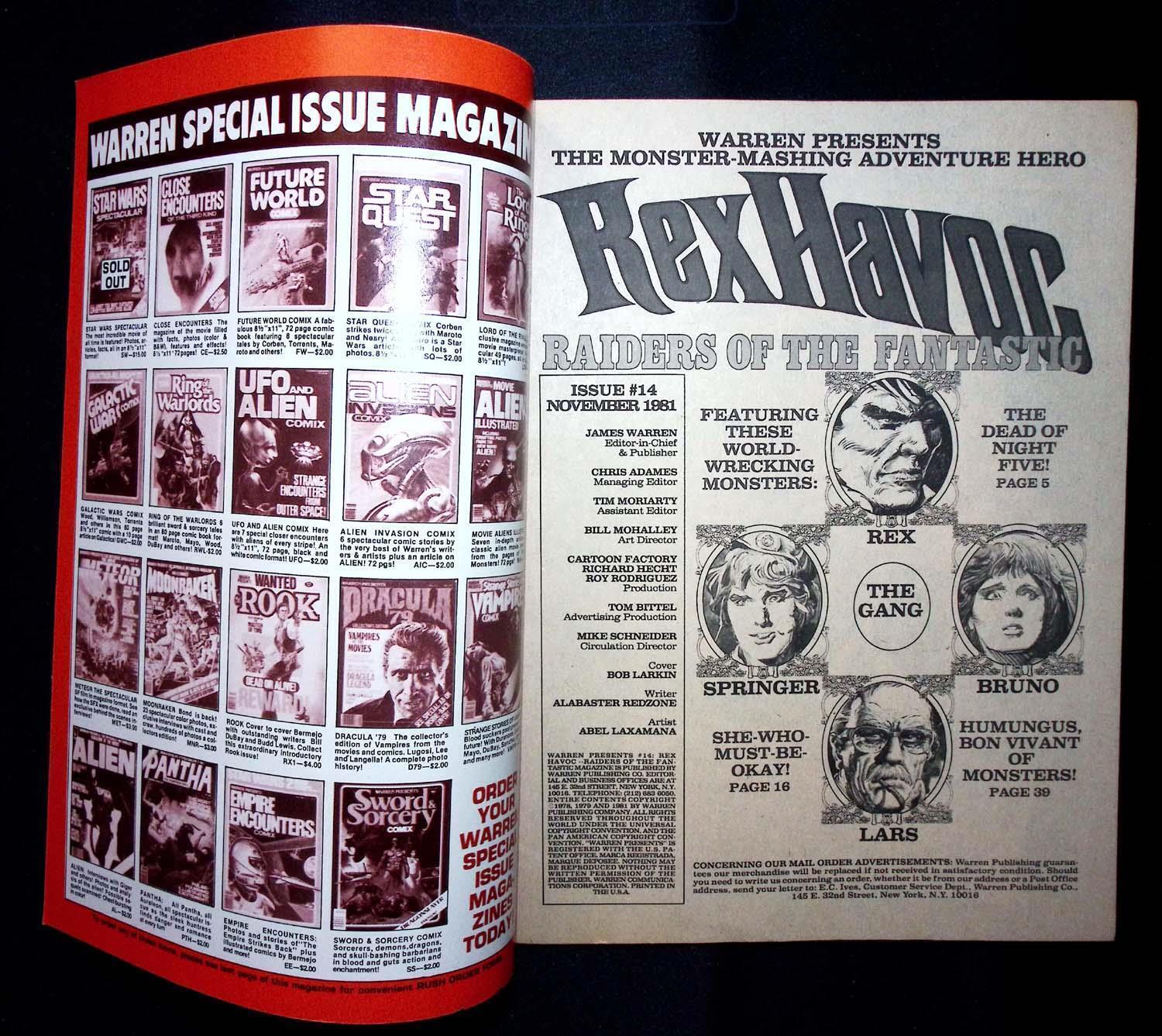 Warren Presents #14 VF 8.0 Warren Publishing 1981 Rex Havoc Raiders of ...