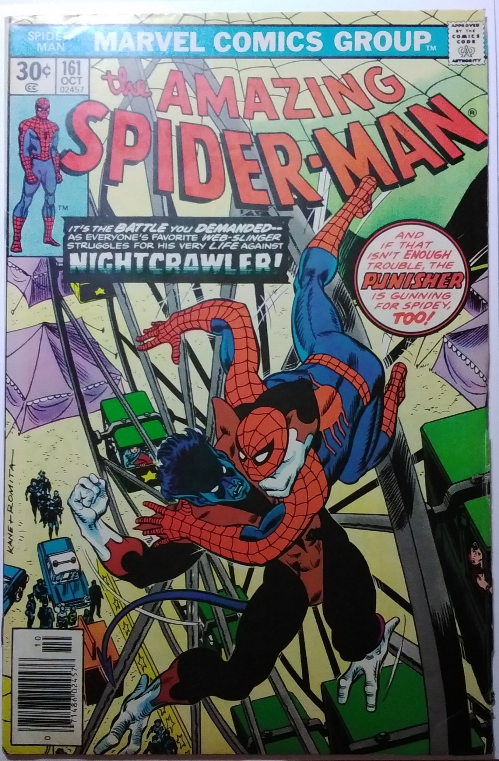 The Amazing Spider-Man #161 (1976) Nightcrawler Punisher Jigsaw key ...