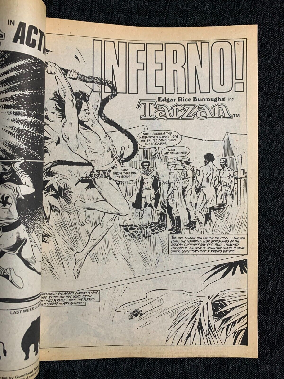 1977 Sept 24 TARZAN WEEKLY UK Comic Magazine FVF 7.0 Inferno / Korack ...