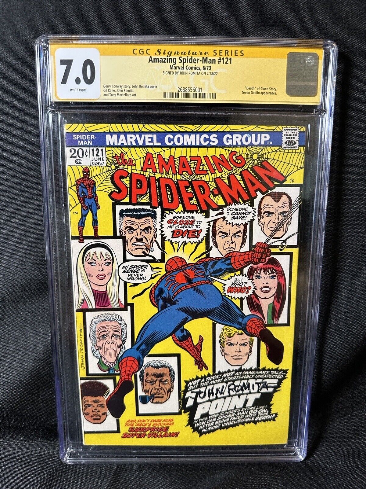 Amazing Spider-Man 121 Death of Gwen Stacy 1973 CGC SS 7.0 Signed John ...