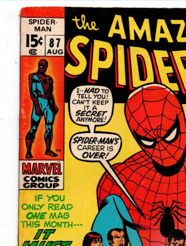 The Amazing Spider-man #87 - Gwen Stacy - Mary Jane - 1970 - VG/FN ...