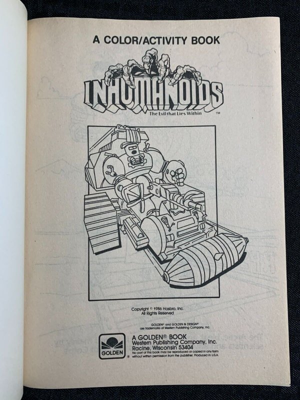 1986 INHUMANOIDS THE EVIL WITHIN Big Color Activity Book FN 6.0 Golden ...