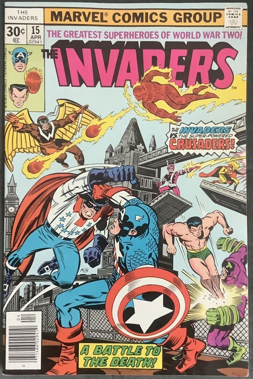 Invaders #15 (1977, Marvel) Invaders vs. Crusaders. VF+ | Comic Books ...