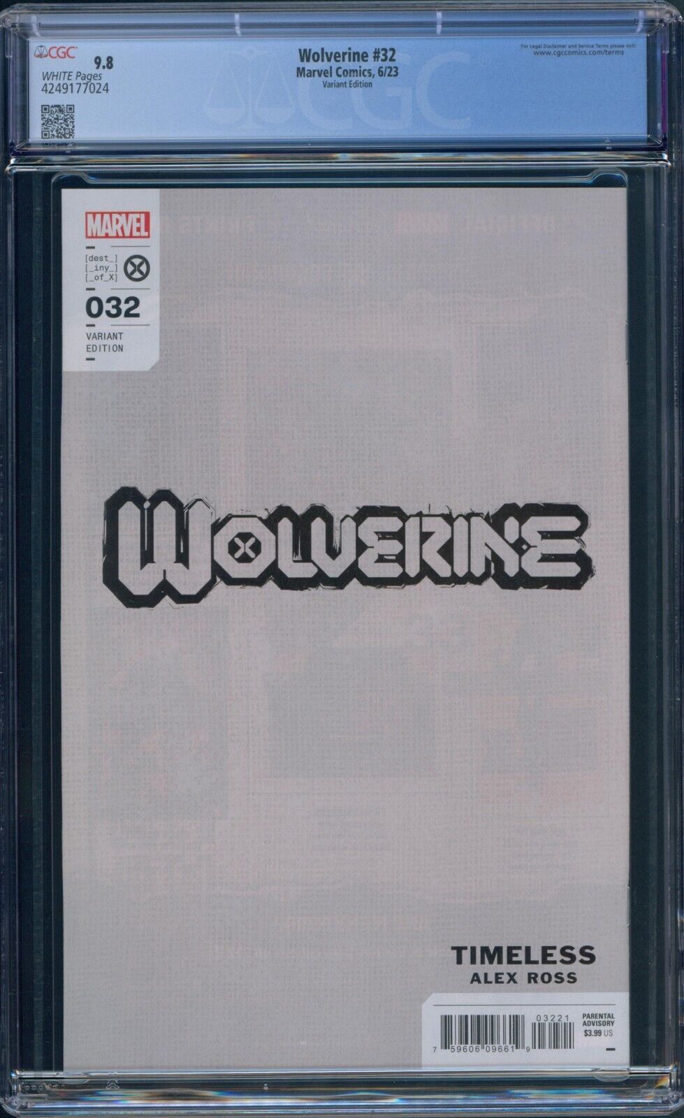Wolverine #32 CGC 9.8 Alex Ross Timeless Rhino Virgin Variant Marvel 2023 | Comic Books - Modern ...
