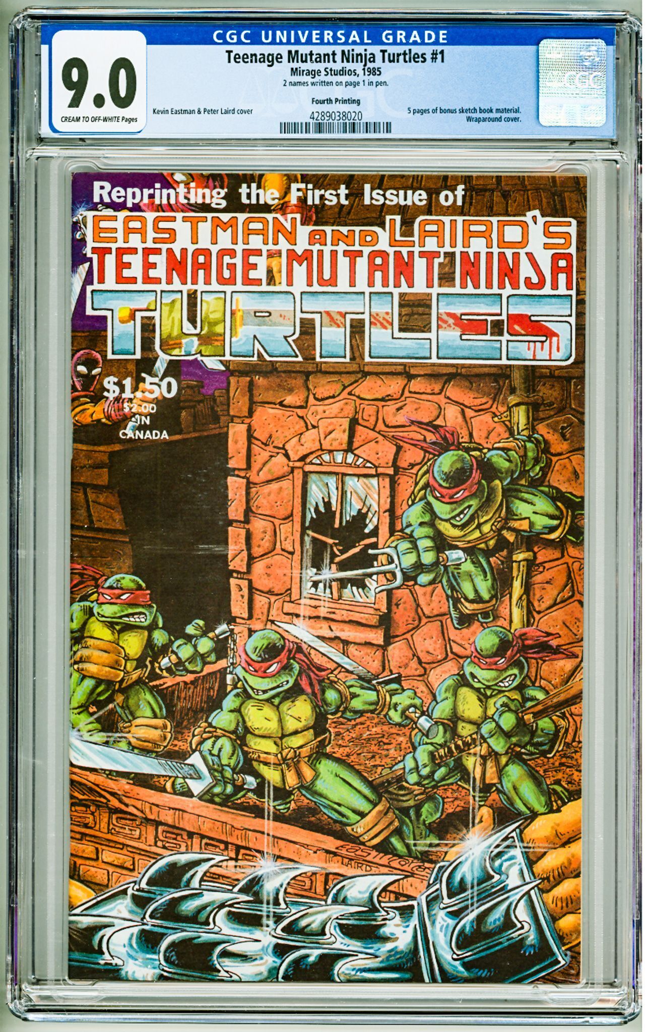 Teenage Mutant Ninja Turtles #1 (1985) CGC 9.0! 4th Print see desc ...