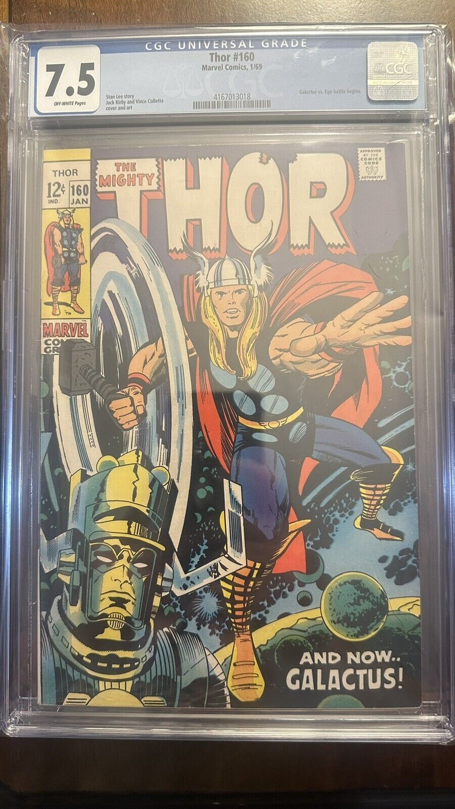 Thor #160 CGC 7.5 Galactus VS EGO Jack Kirby | Comic Books - Silver Age ...