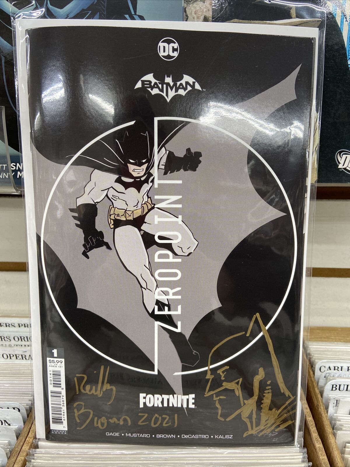 Batman Fortnite Zero Point #1 Signed and Sketched by Reilly Brown With ...