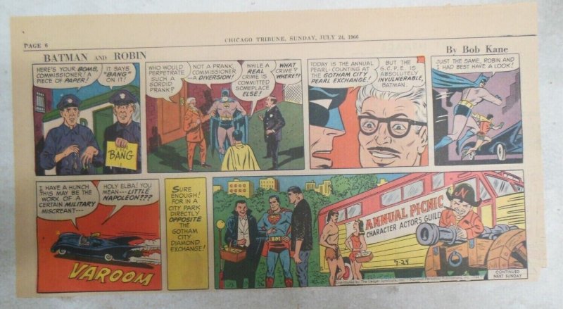 Batman Sunday by Bob Kane from 7/24/1966 Size: 7.5 x 15 inches | Comic ...