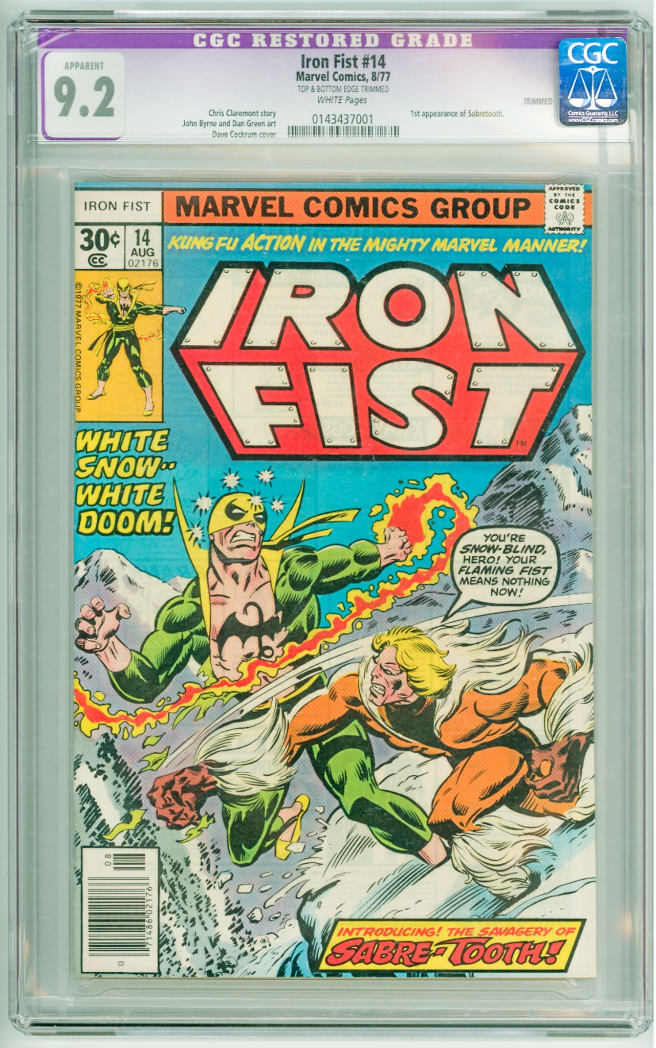Iron Fist #14 (1977) CGC Restored 9.2 "Top & Bottom Edge Trimmed ...