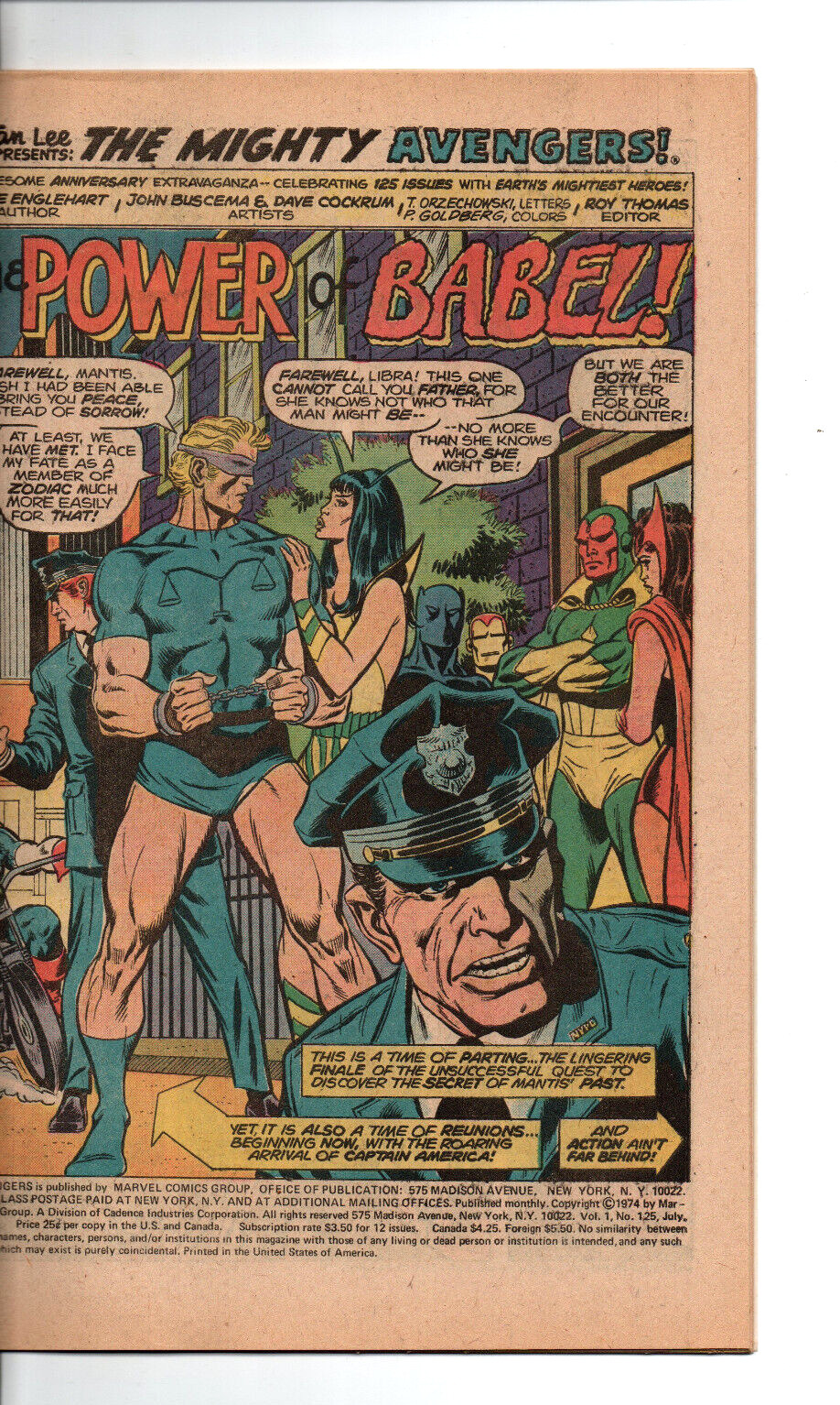 Avengers #125 - Thanos -Captain America - Iron Man - Black panther ...