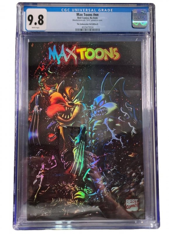 Max Toons Best Comics Looney FOIL 9/10 Graded CGC 9.8 Wolverine Taz ...