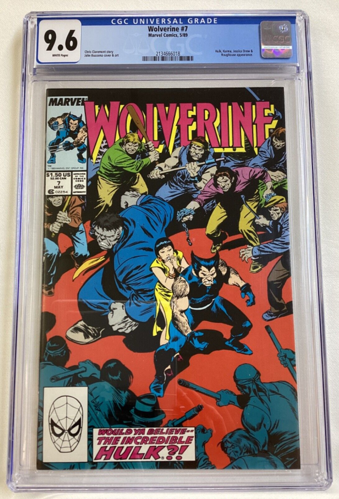 Wolverine #7 - CGC 9.6 - Marvel - 1989 - Patch! Joe Fixit Hulk! Jessica ...