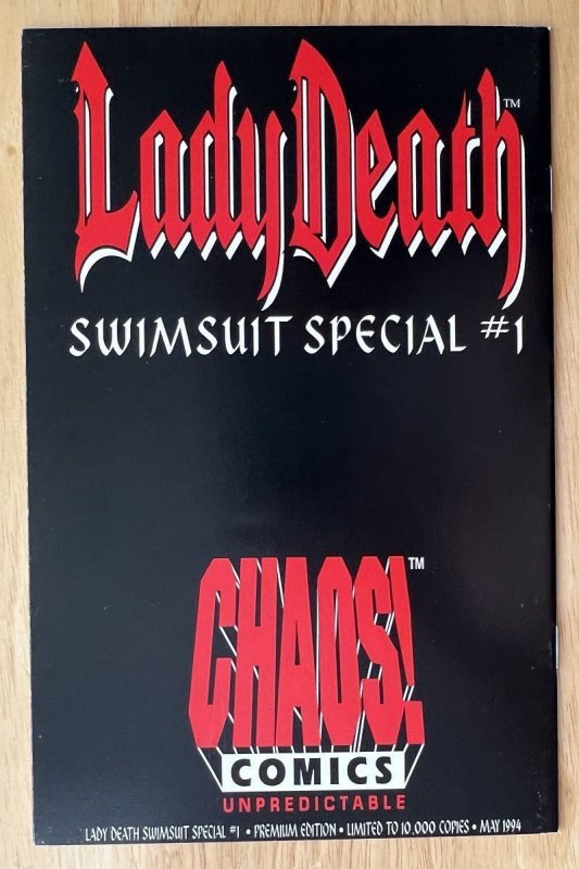 Lady Death Swimsuit Special 1 RED Velvet Cover (1994) B7 | Comic Books ...