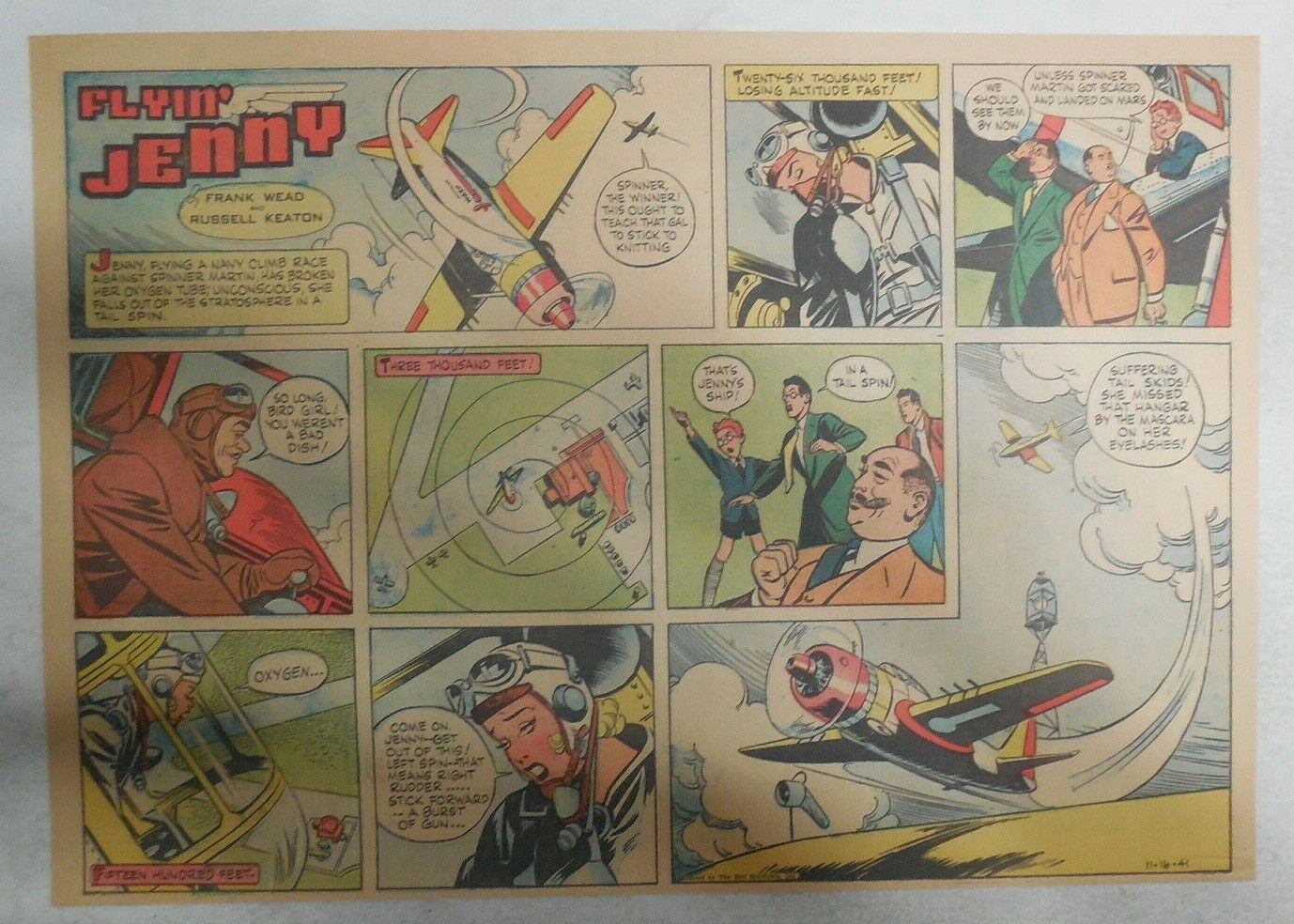 Flying Jenny Sunday Page by Russell Keaton from 11/16/1941 Size: 11 x ...