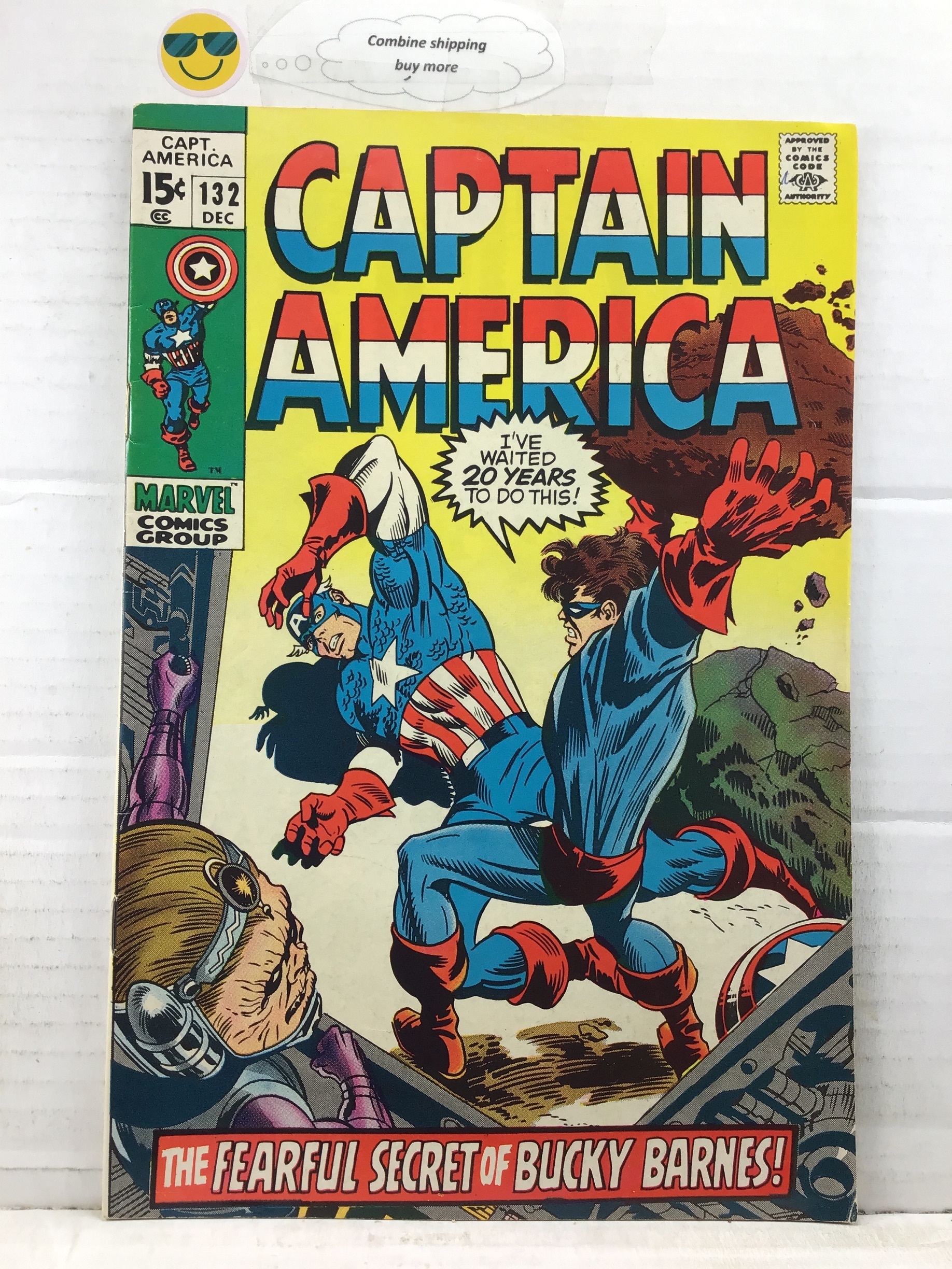 Captain America #132 (1970) VfN + nice gloss : Bucky Barnes , MODOK ...